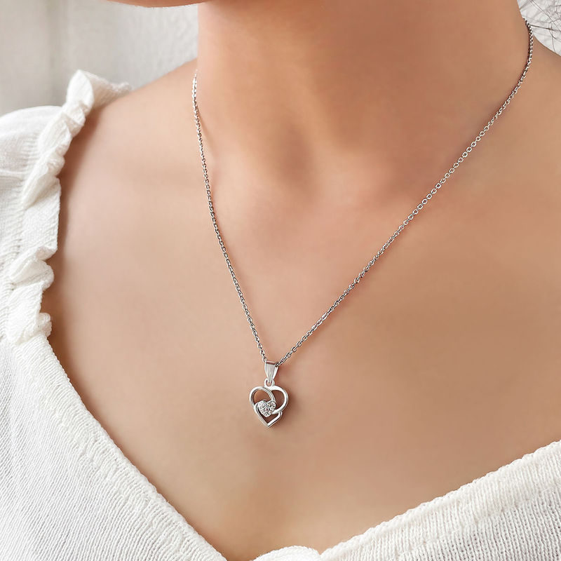 Buy SILBERRY 925 Sterling Silver Adore Me Pendant Chain Online