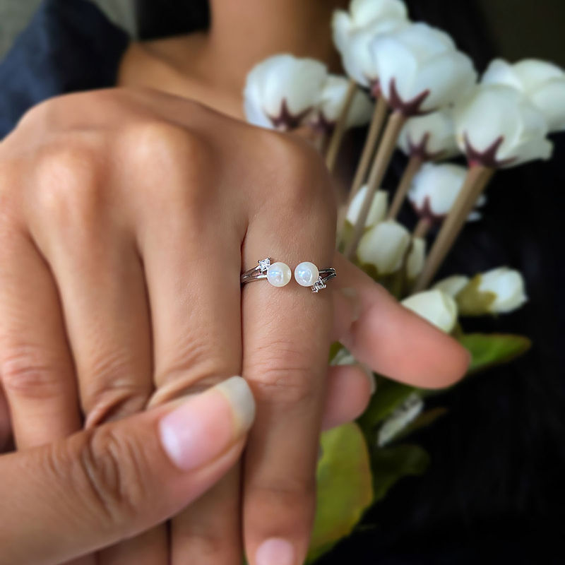 Buy SILBERRY 925 Sterling Silver Pearl Twilight Ring Online