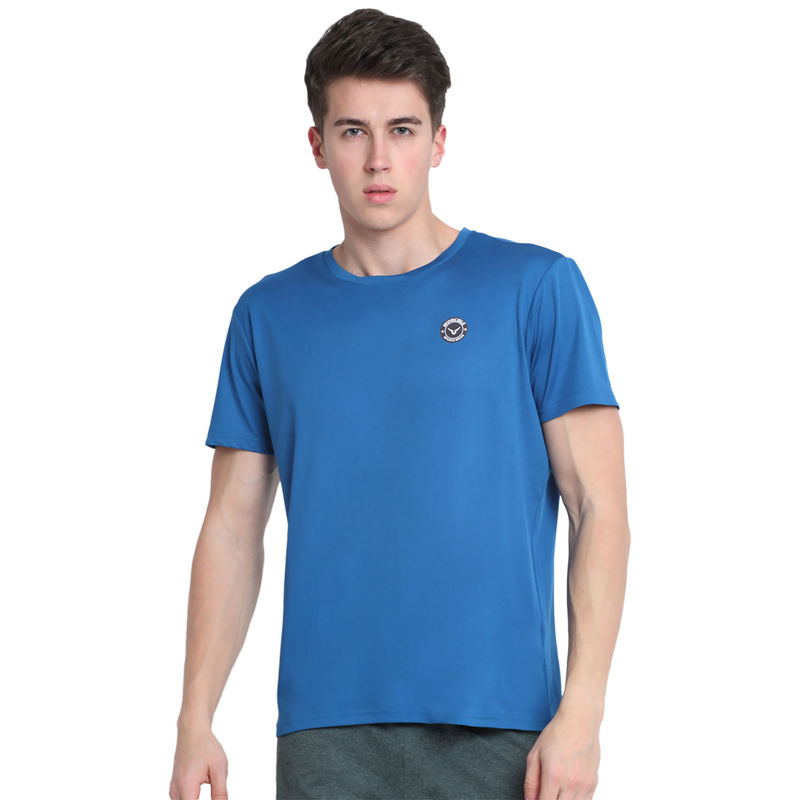 Buy INVINCIBLE Blue Mens Regular Round Neck T-Shirt Online