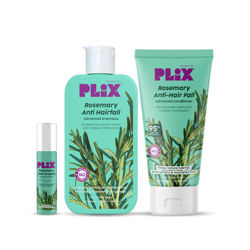 Buy Plix Rosemary Anti Hairfall Advanced Kit - Roll-On Serum + Shampoo ...