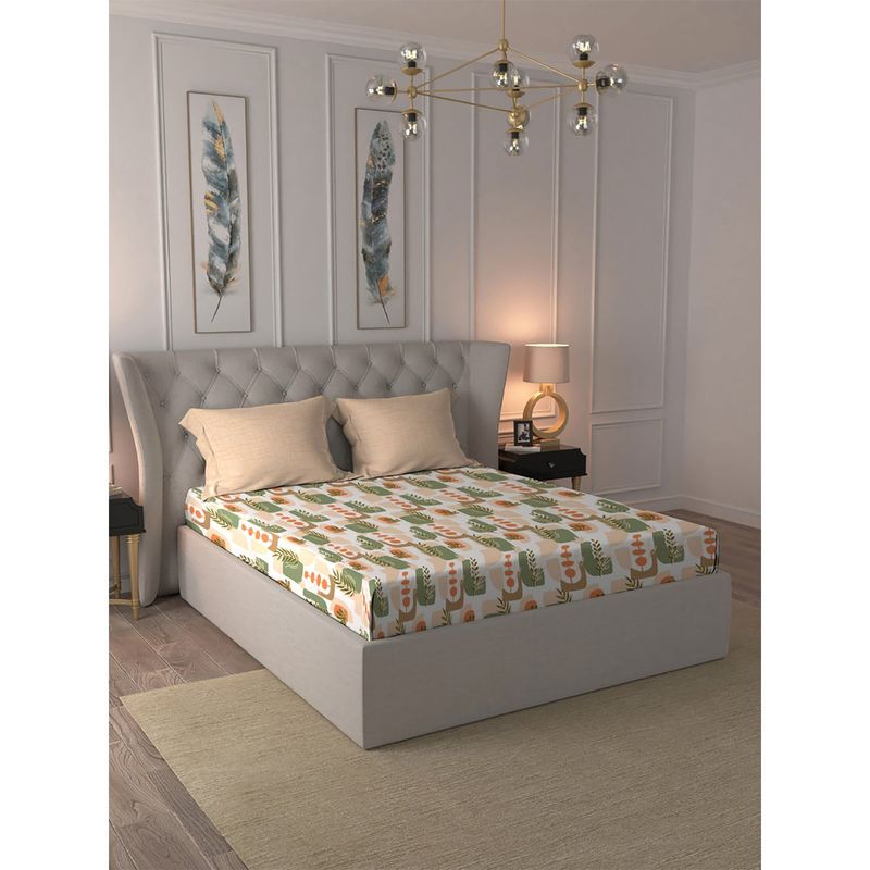 Buy MYTRIDENT Bedsheet Set, Cotton 210TC 1 Queen Bedsheet with 2 Pillow ...