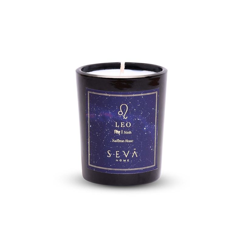 Buy SEVA HOME Leo Zodiac Candle Soy Wax Candle Hand-Poured Candle Kesar ...