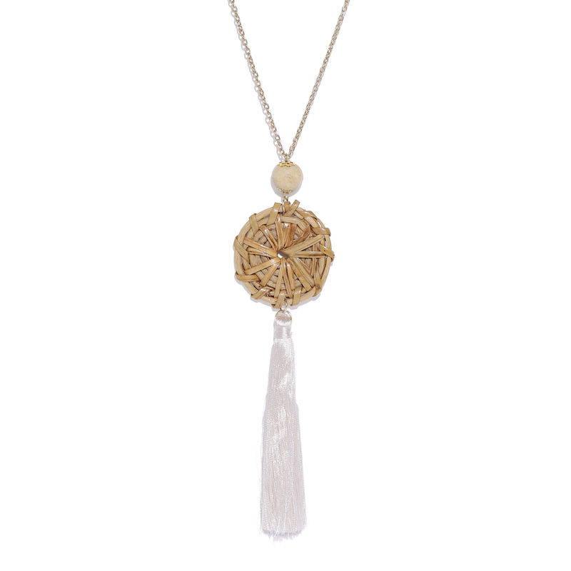 Toniq Beige Cane Tassel Necklace: Buy Toniq Beige Cane Tassel Necklace ...