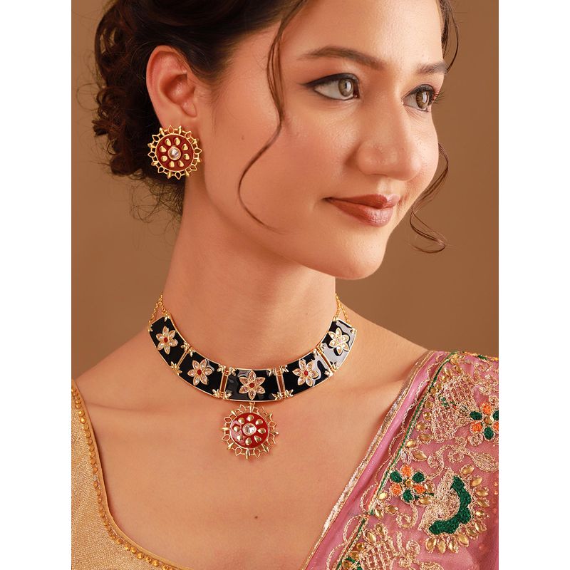 Buy Voylla Multi-Color Rajsi Phool Jewellery Set Online