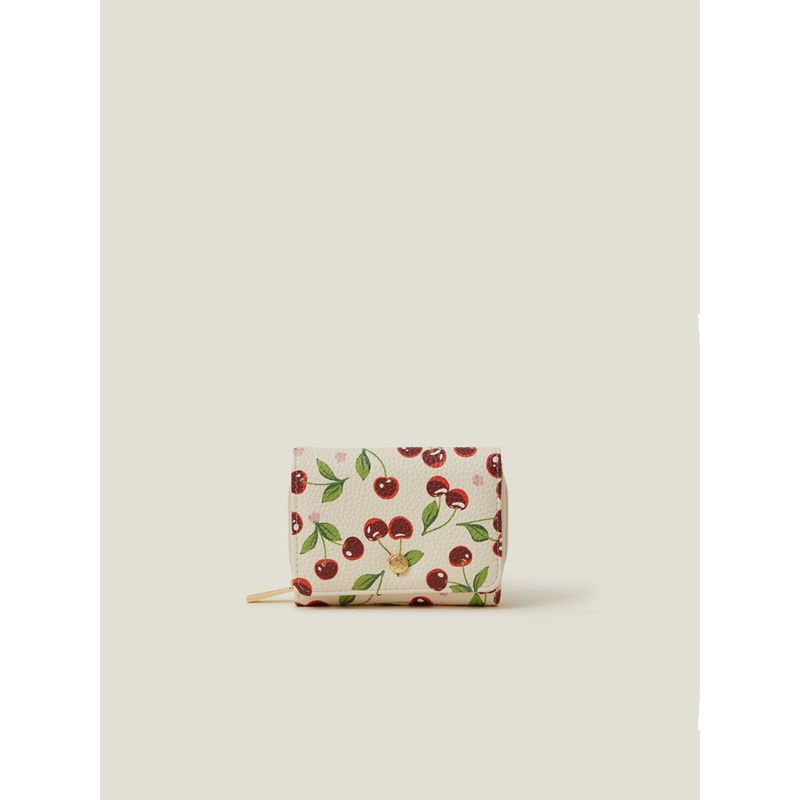 Buy Accessorize London Women's Cream Cherry Print Wallet Online