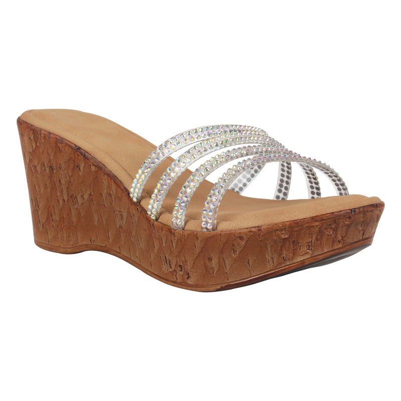 CATWALK Neutral Diamond Encrusted Slip Ons: Buy CATWALK Neutral Diamond ...