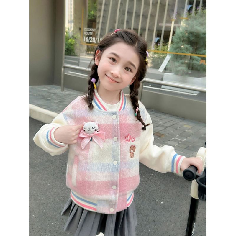 Buy Hopscotch Girls Multi Coloured Checkered Full-Sleeve Jacket Online
