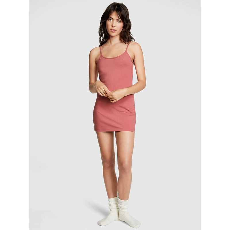 Buy Victoria's Secret Women Pink Stretch Cotton Cami Sleep Dress Online