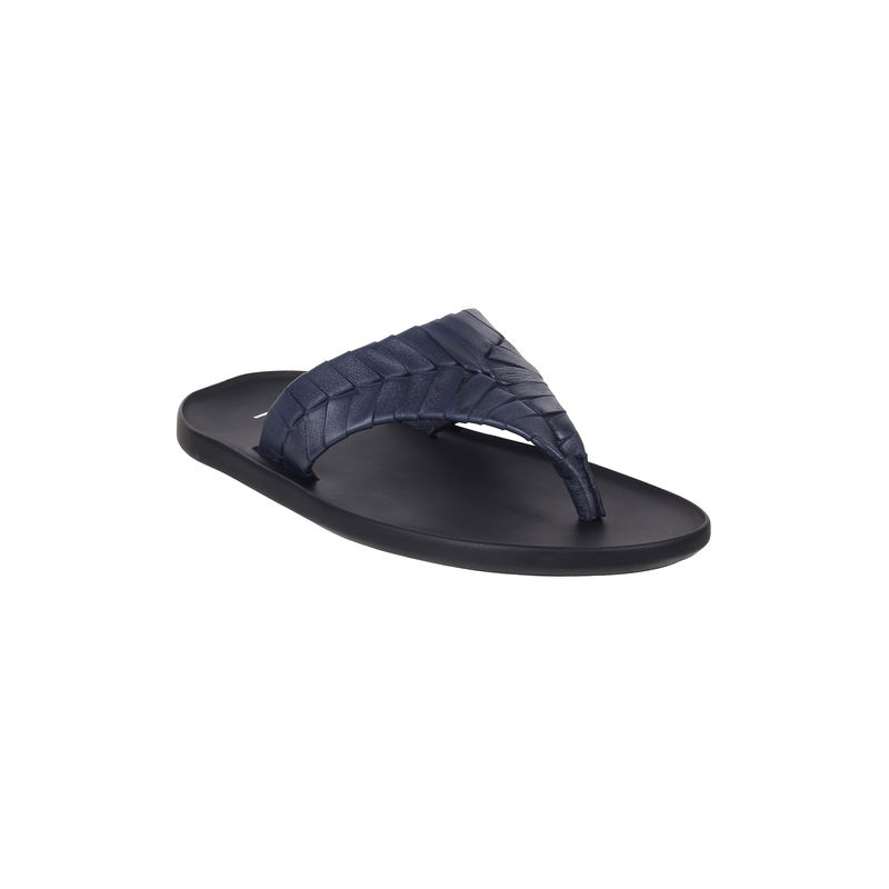 Buy Metro Men Synthetic Navy Blue Slippers Online