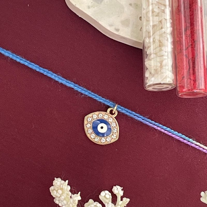Buy Digital Dress Room Gold Plated Ad Evil Eye Charm Rakhi For Raksha ...
