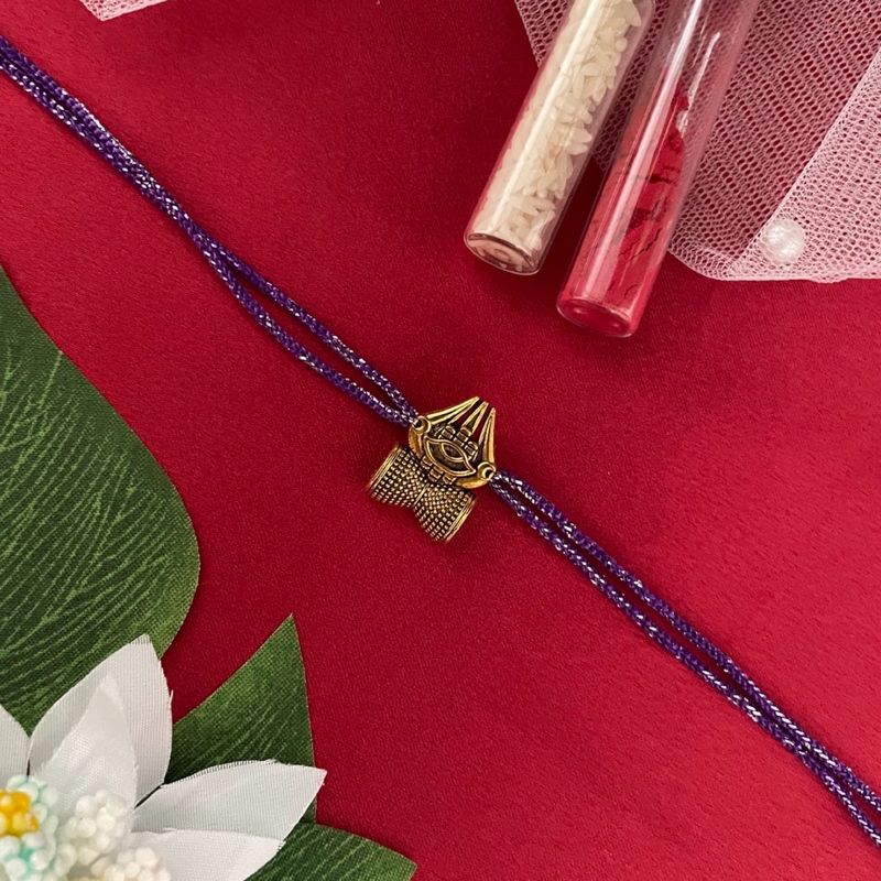 Buy Digital Dress Room Gold Plated Trishul/Damru Pendant Rakhi For ...