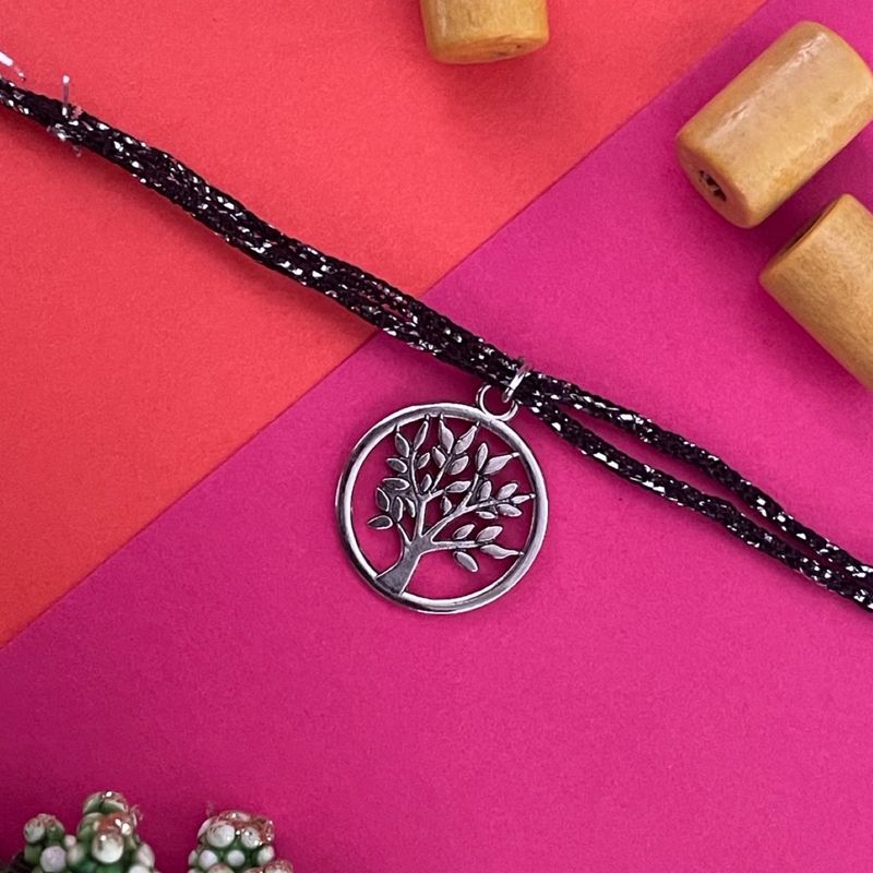 Buy Digital Dress Room Silver Plated Tree Of Life Charm Pendant Thread ...