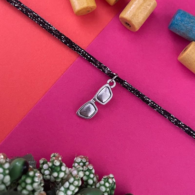 Buy Digital Dress Room Silver Plated Sun Glasses Charm Pendant Thread ...