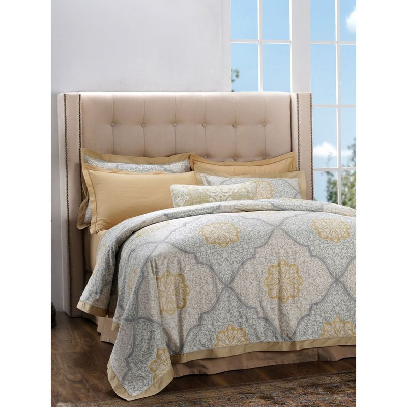 Maspar Vintage 400TC Royal Redux Royal Gage Cotton Gold Print King 7Pc ...