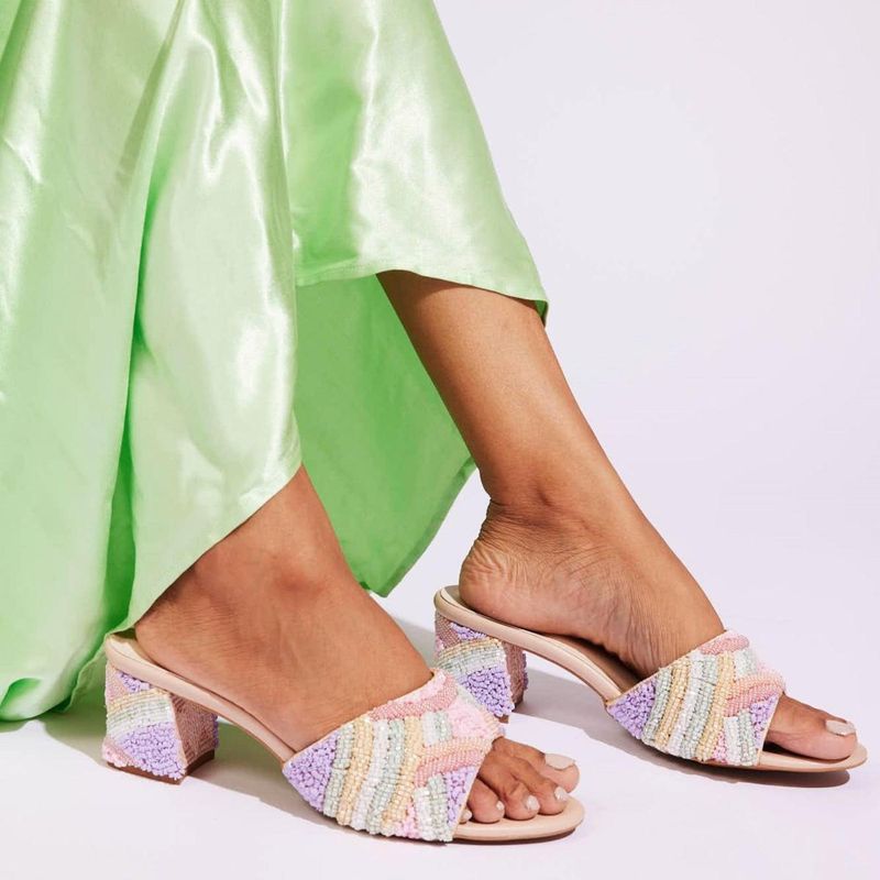 Buy THE CAI STORE Multi-Color Neo Rainbow Pastel Heels Online