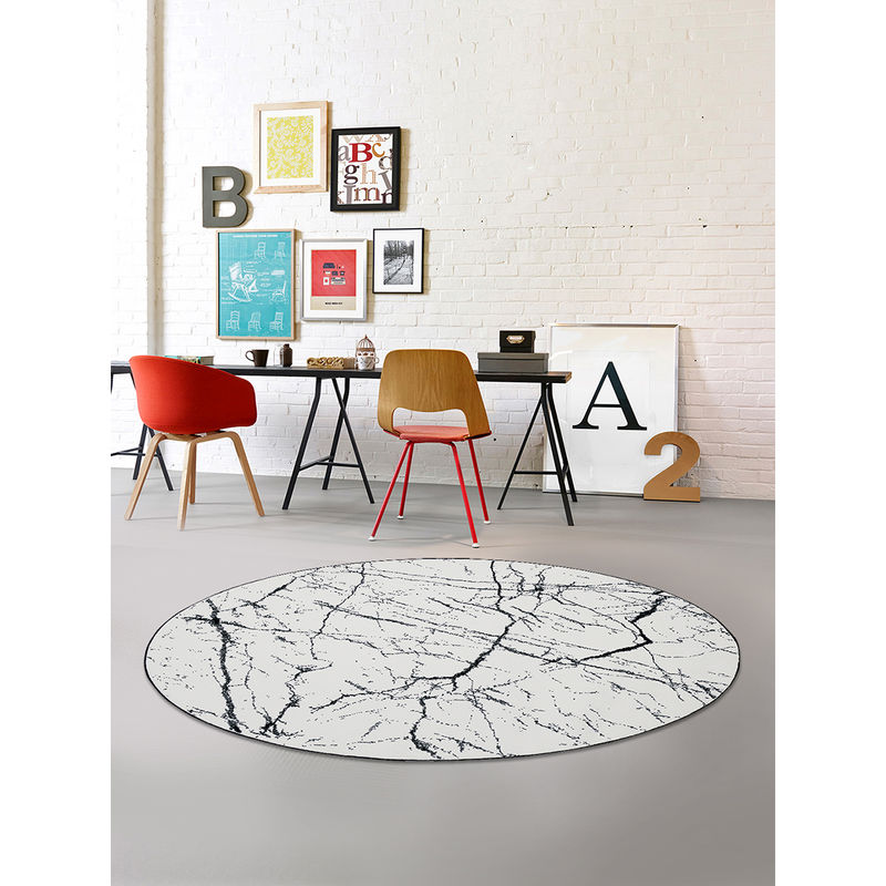Ddecor Live Beautiful White-Polypropylene-Round Xl-Rug-Ink: Buy Ddecor ...