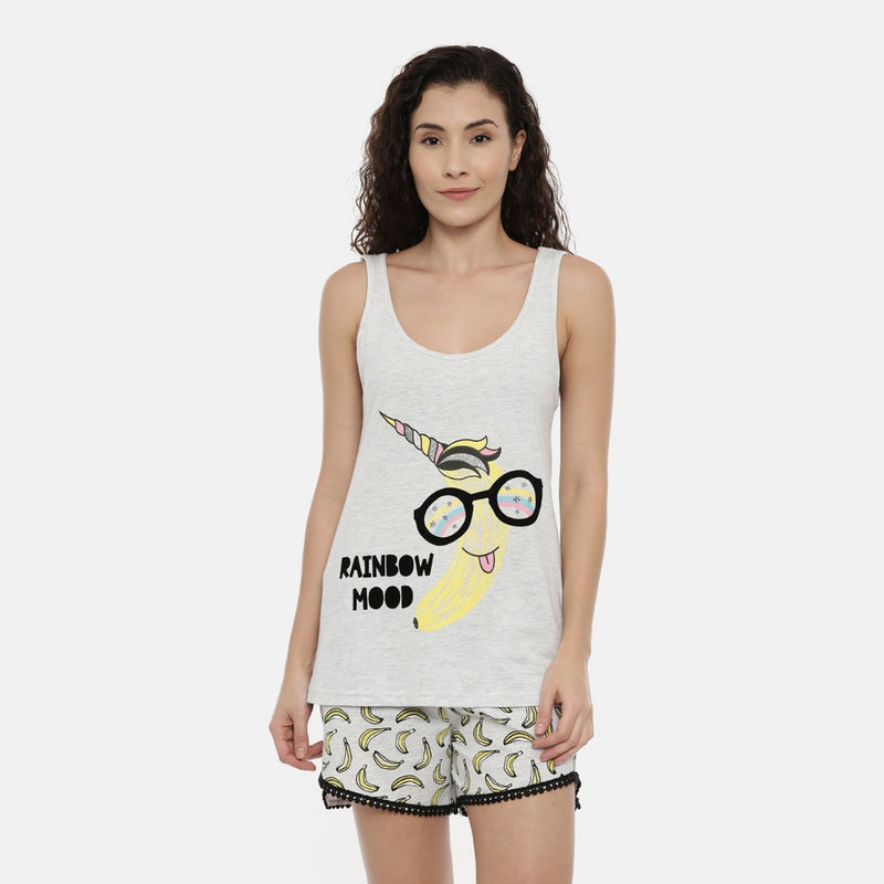 Buy Snarky Gal Rainbow Mood Lounge Set - Grey (S) Online