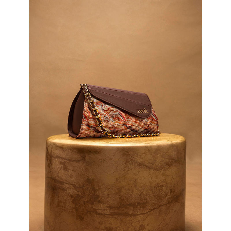 Buy Zouk Multi-Color Printed Jute Handheld Bag Online