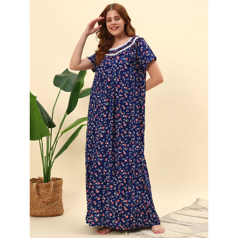 Buy SEPHANI Blue Floral Nightgown Online