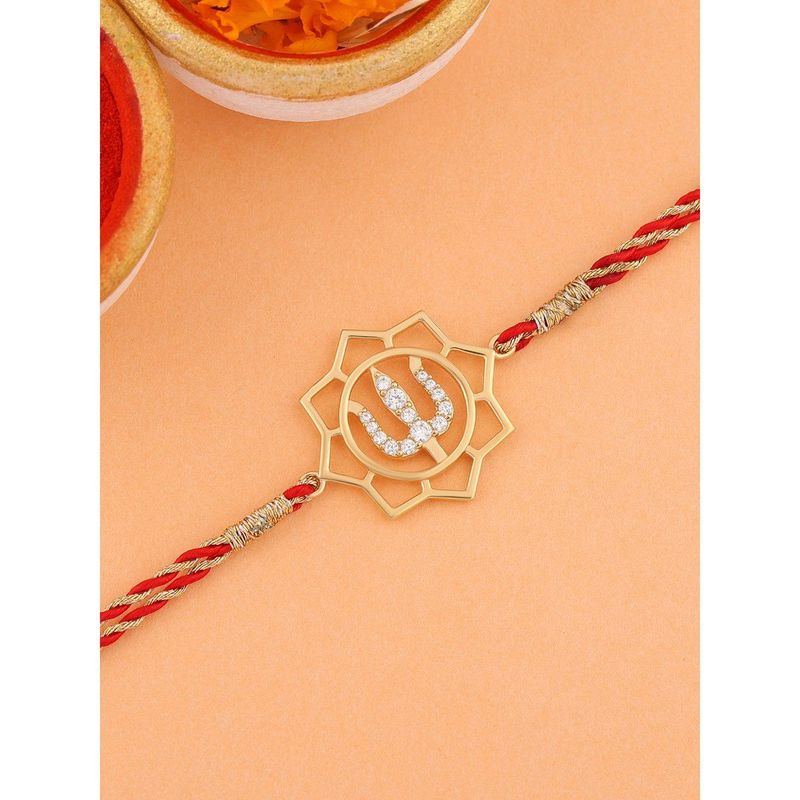 Buy Ornate Jewels 925 Silver American Diamond Shiva Thread Rakhi for ...