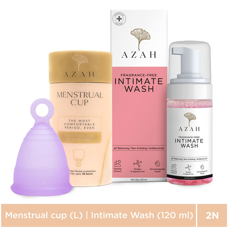 Buy AZAH Period Care Cambo, Menstrual cup & Intimate Wash Online