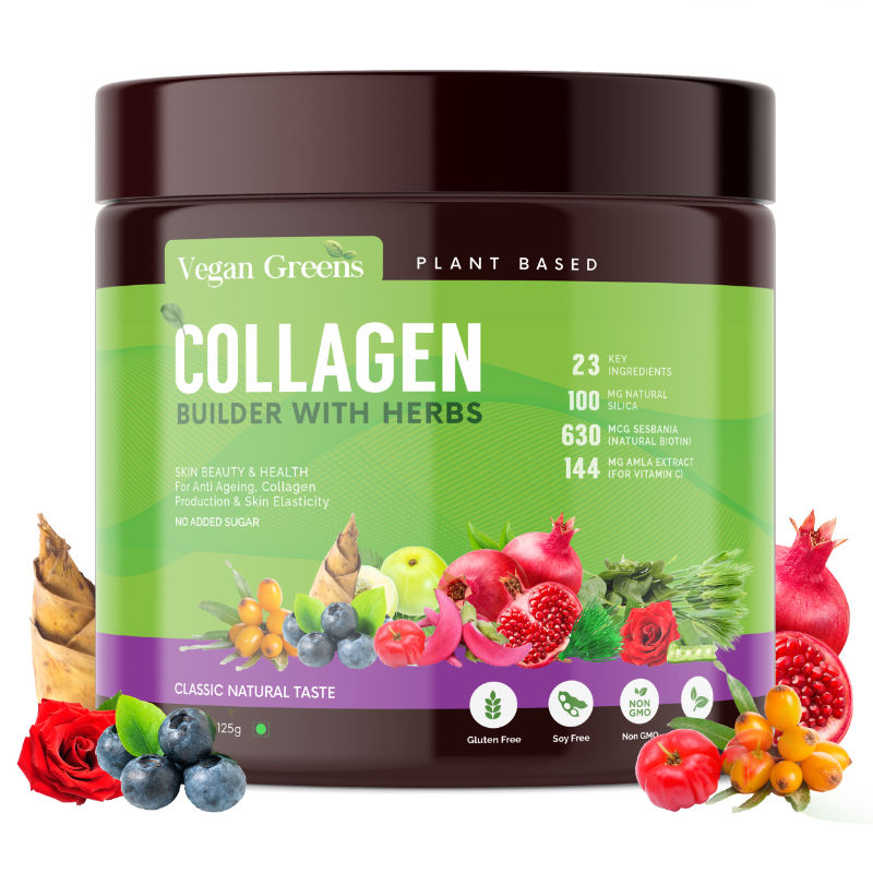Buy Vegan Greens Collagen Builder with Herbs Powder - Classic Natural ...
