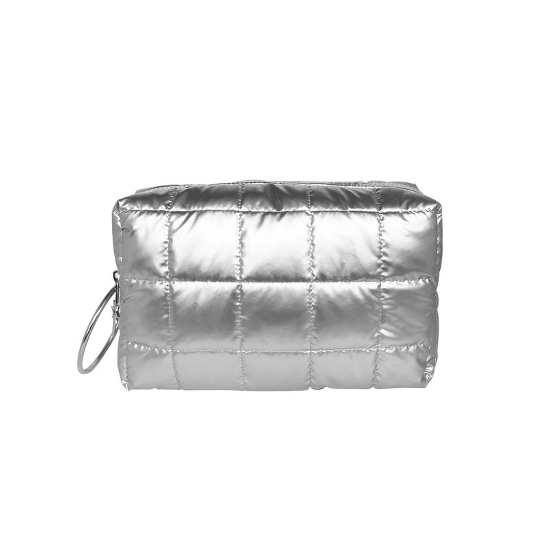 Buy Colorbar Quilted Puffer Makeup Bag - Rocking Silver Online