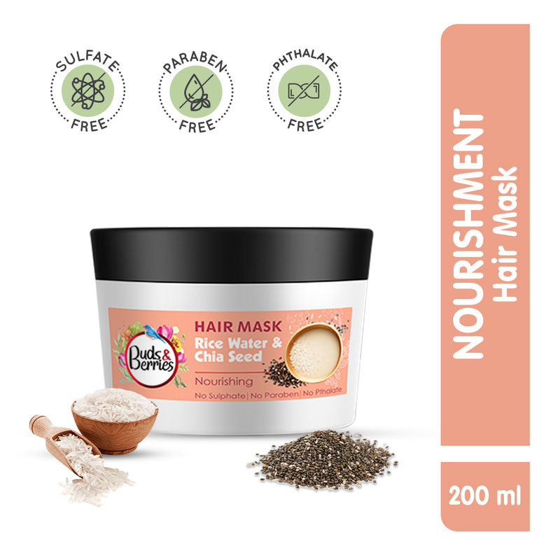 Buds & Berries Rice Water & Chia Seeds Conditioning Hair Mask: Buy Buds ...