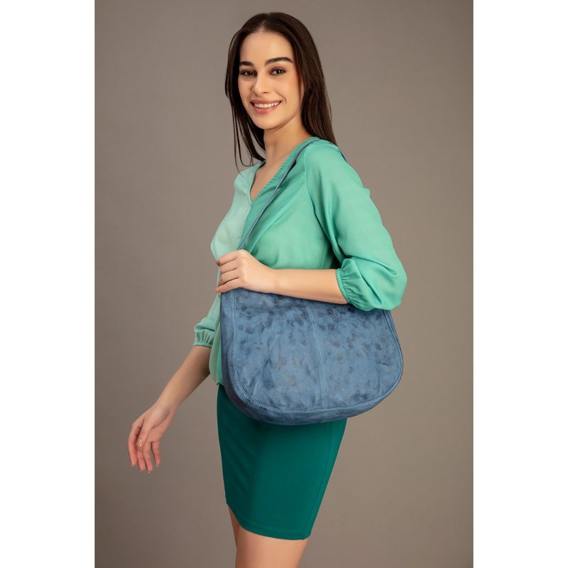 Buy ABELARDO DE MODA Britney Blue Leather Tote Bag Online