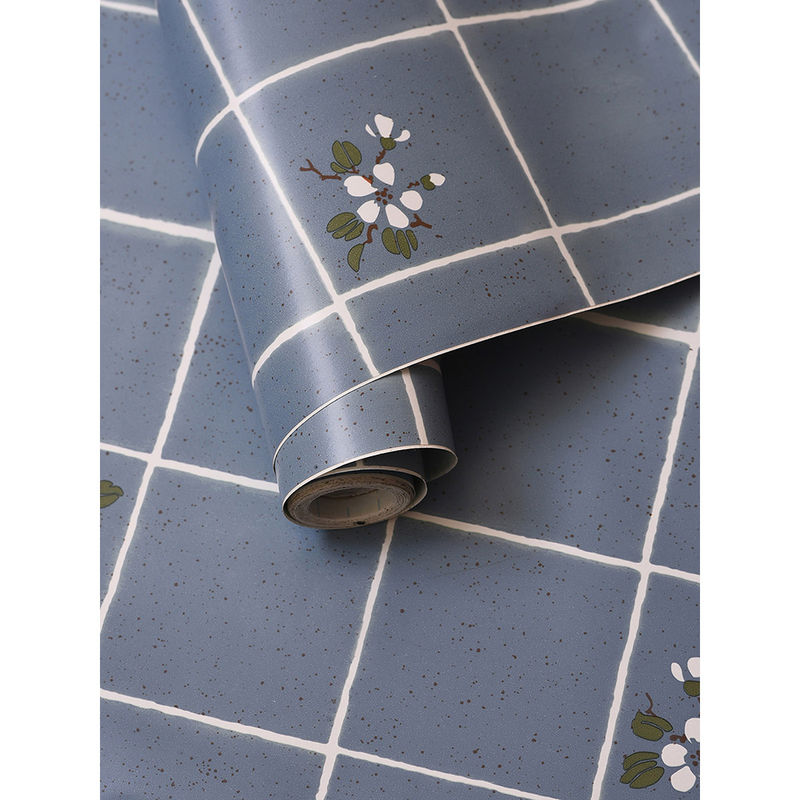 Buy Bonhomie Blue Wallopedia Wall Sticker Wallpaper for Home Online