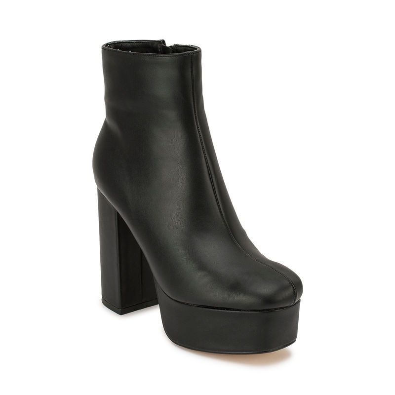 Buy Truffle Collection Black Synthetic Block Heel Platfrom Ankle Boot ...