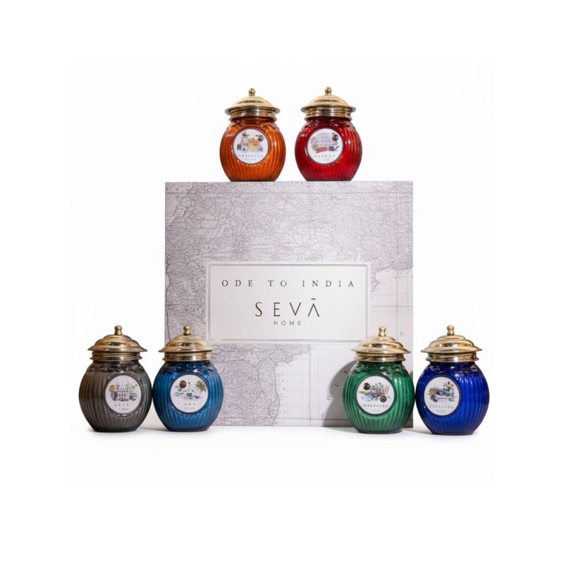 Buy SEVA HOME 6 Cities Essence Candle Set Ode To India Collection Gift ...