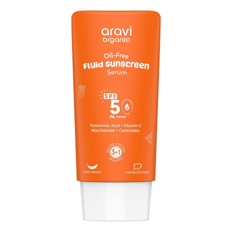 Buy Aravi Organic SPF 50++++ Oil-Free Fluid Sunscreen Serum Online