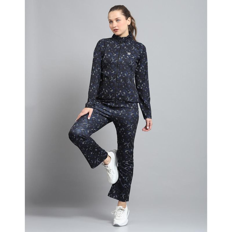 Buy Rock.it Women Printed Black High Neck Full Sleeve Jacket With Track ...