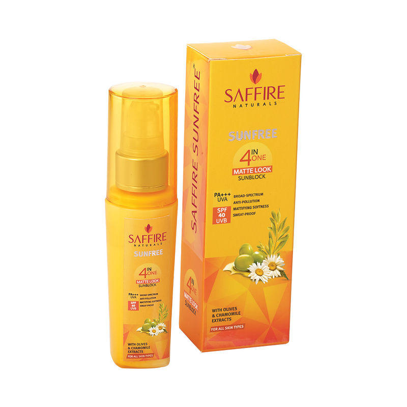 Buy Saffire Naturals 4-In-One SunFree Matte Look SunBlock SPF 40 Online
