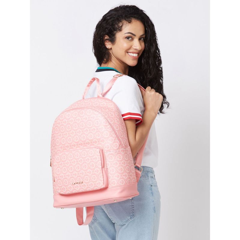 Buy Caprese Cleo Laptop Backpack Light Pink Online