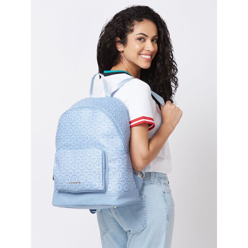 Buy Caprese Cleo Laptop Backpack Powder Blue Online