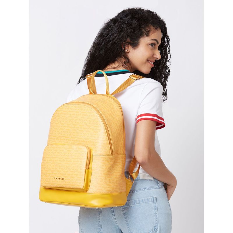 Buy Caprese Cleo Laptop Backpack Yellow Online