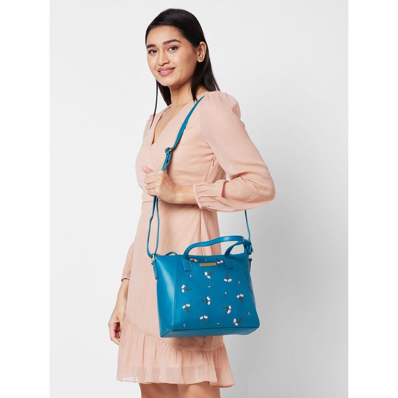 Buy Caprese Dara Satchel Bag Blue Online