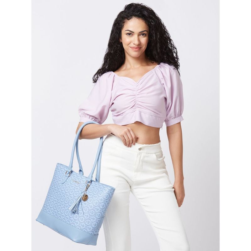 Buy Caprese Cleo Laptop Tote Bag Powder Blue Online