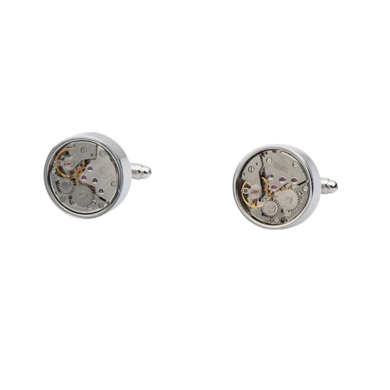 Buy The Tie Hub Round Watch Mechanism Cufflinks Online
