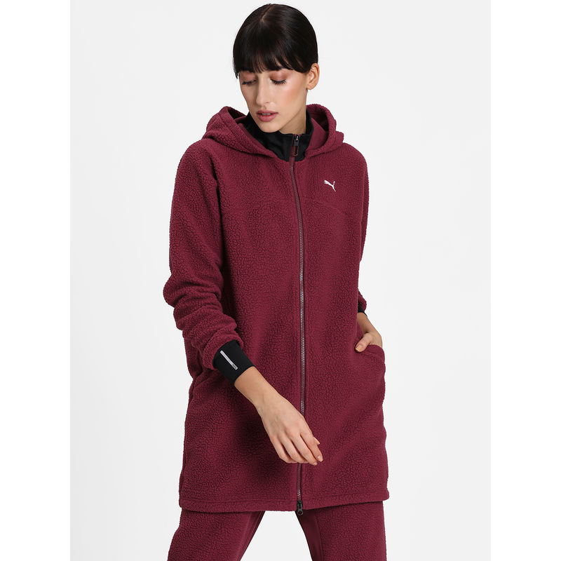 Buy Puma Studio Sherpa Yoga Jacket - Maroon Online