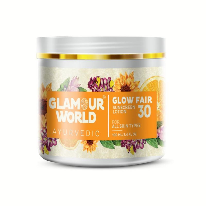 Buy GLAMOUR WORLD AYURVEDIC Glow Fair 30 Sunscreen Lotion Online