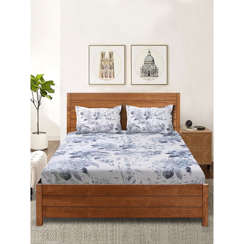 Buy Saral Home Ava Soft Soft Bed Sheet With 2 Pillow Cover-Blue (King ...