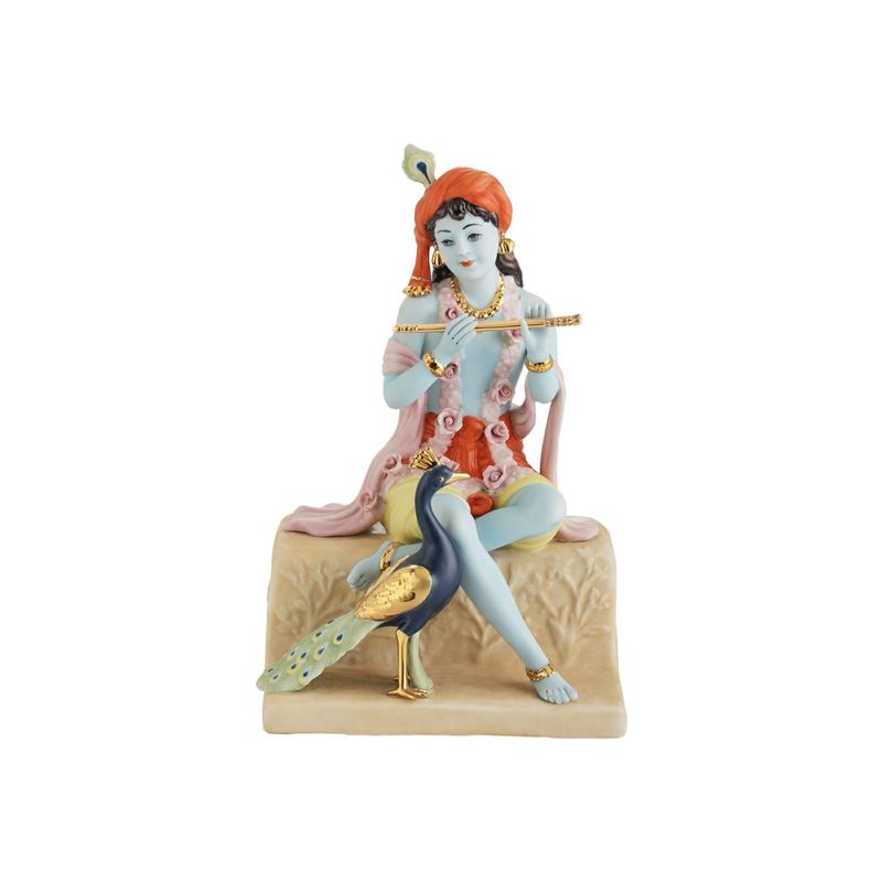 Buy Momentz Porcelain Yuva Krishna With Peacock Online