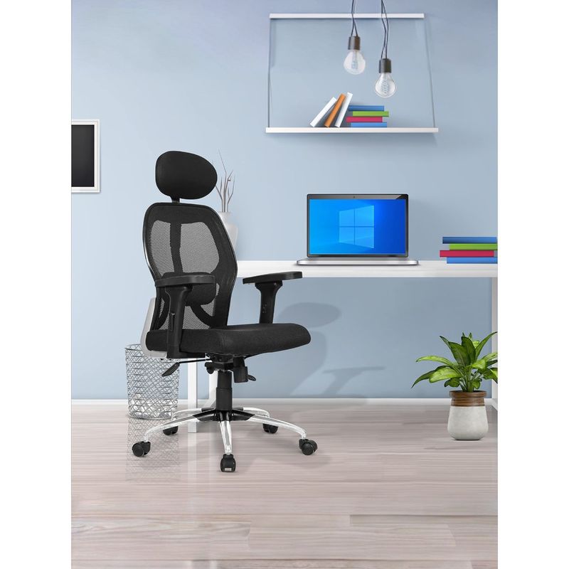 Buy Savya Home Apex Apollo Chrome Base High Back Office Chair Online