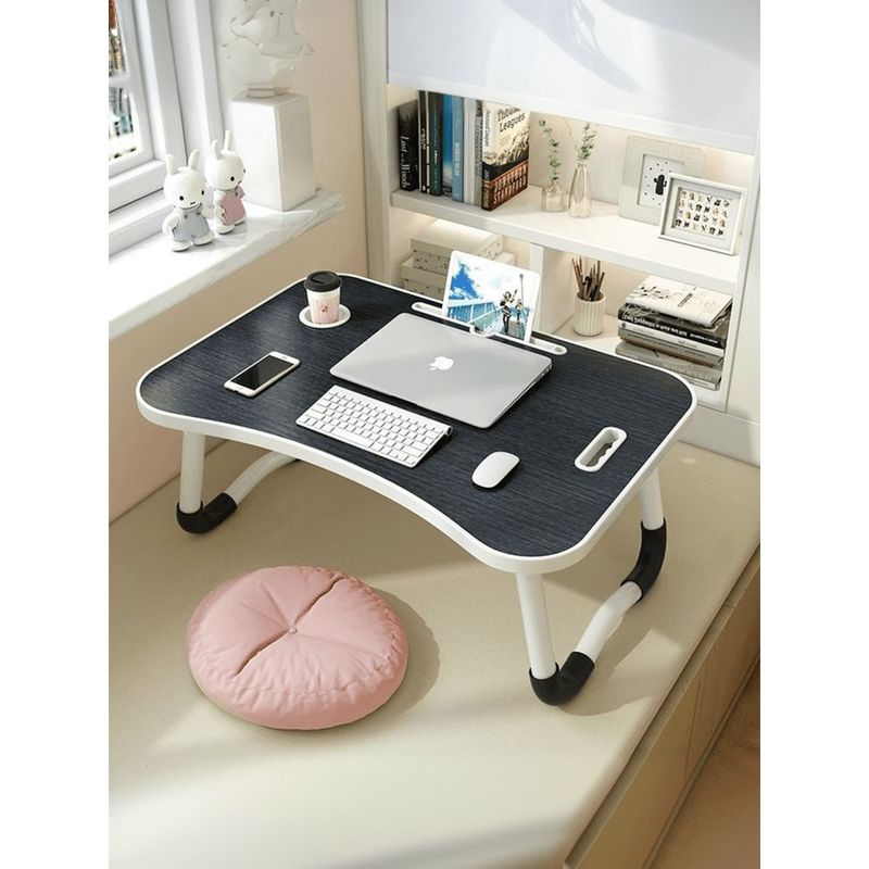 Buy Savya Home Wooden Foldable Laptop Table with C biding - black Online
