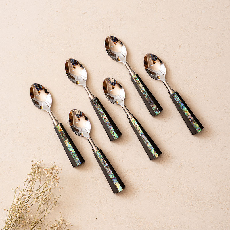 The Decor Remedy All Purpose Spoons -Set of 6 - Semi Precious Abalone ...