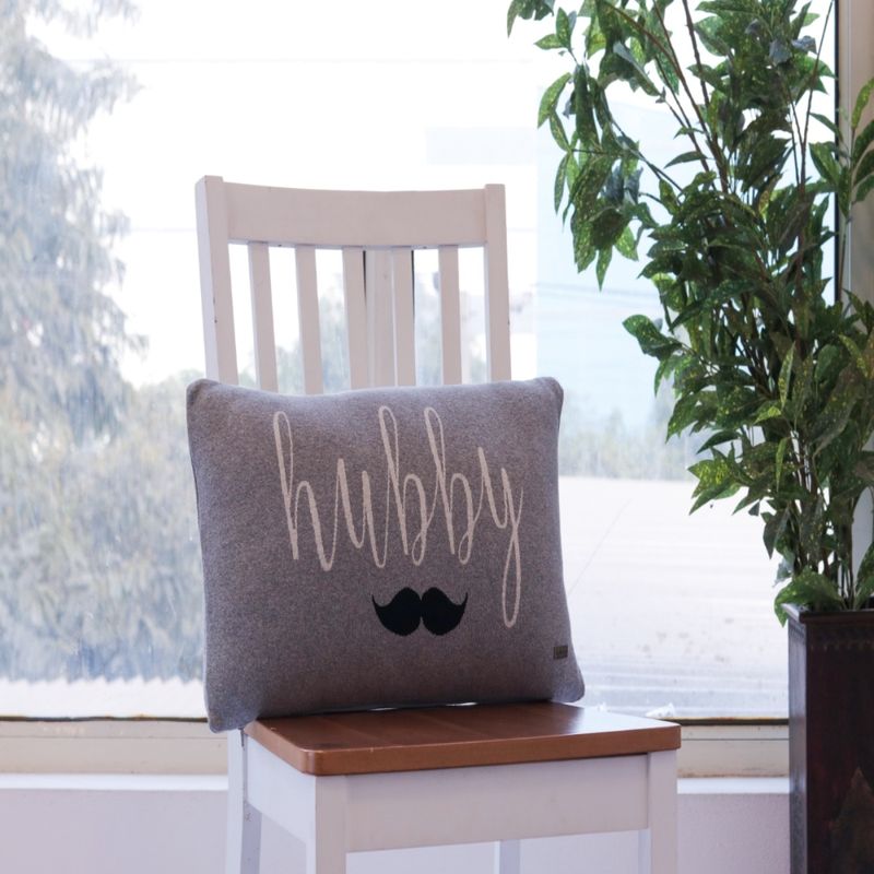 Buy PLUCHI Hubby Wifey Light Grey Melange Cotton Knitted Decorative 12 ...