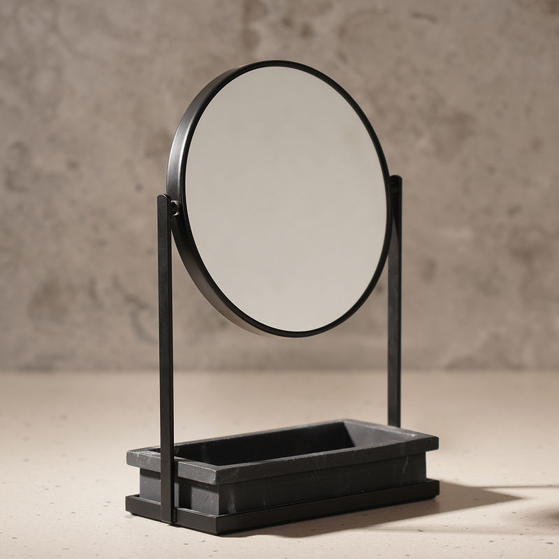Buy Pure Home + Living Black Double Sided Metal Vanity Mirror with ...